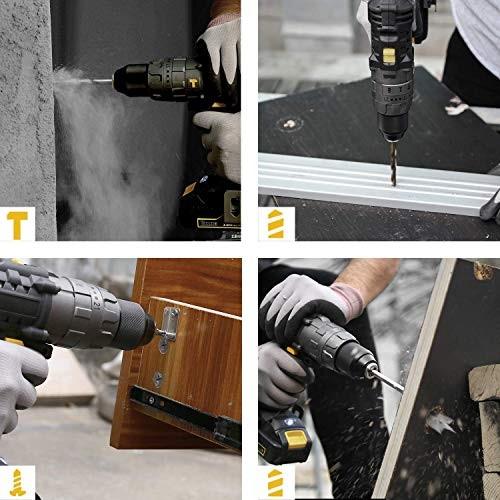 Cordless Drill, TECCPO 18V Brushless Drill Driver 60Nm with 2 Batteries ...