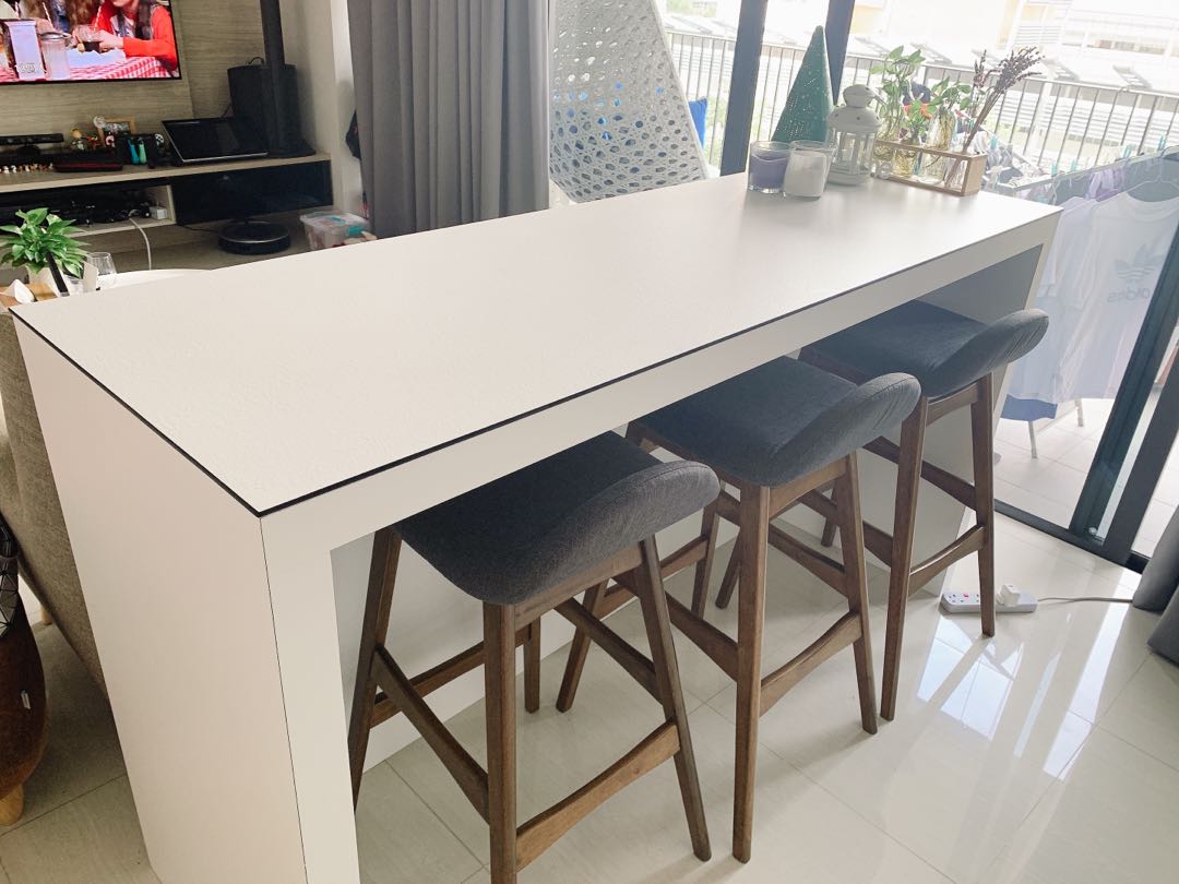 Customized island counter table set, Furniture & Home Living, Furniture ...