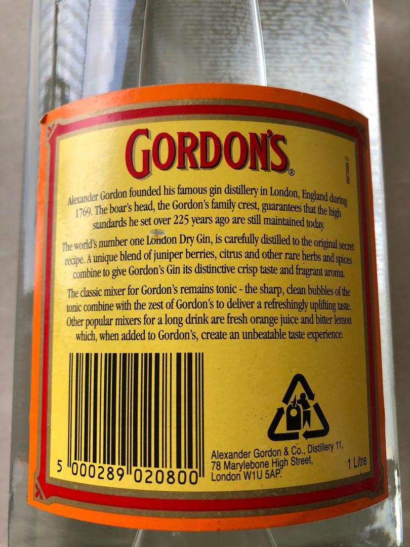 Gordon’s London Dry Gin, Food & Drinks, Alcoholic Beverages on Carousell