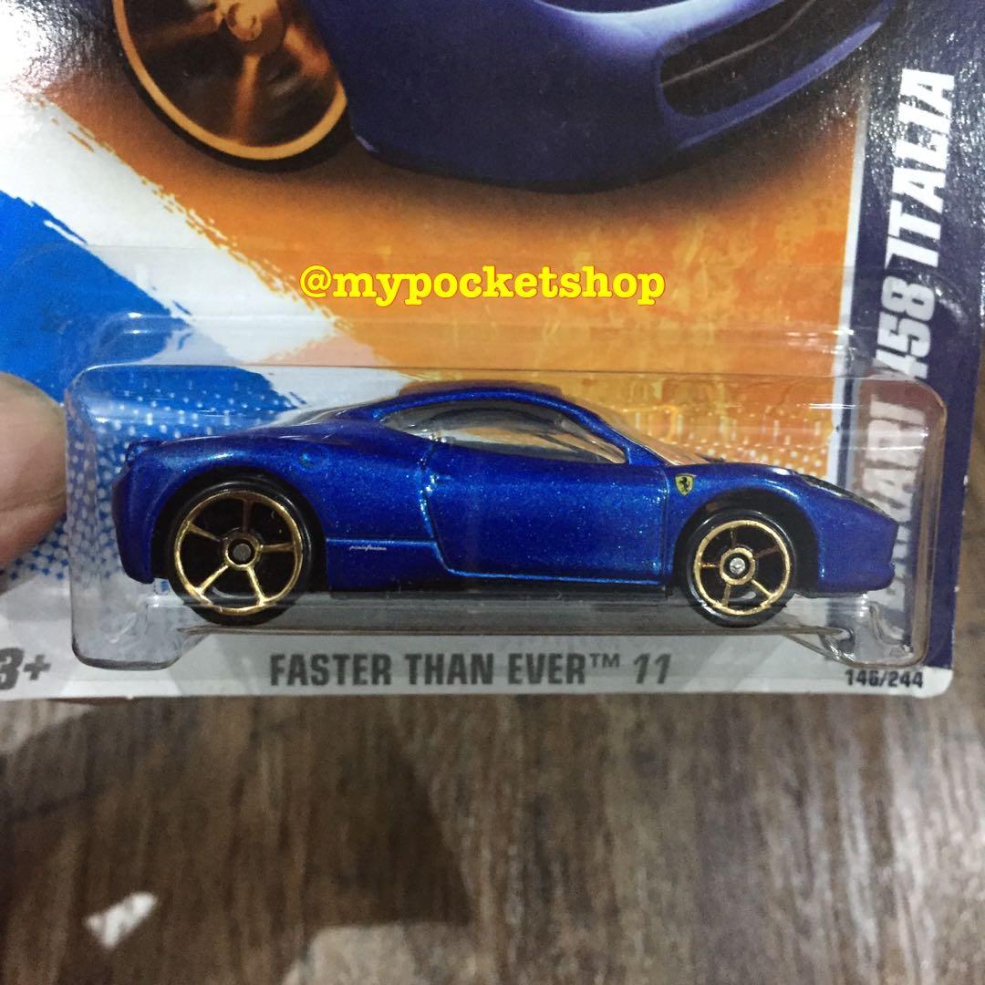 Hot Wheels FERRARI 458 ITALIA - Blue / 2011 Hotwheels Faster Than Ever ...