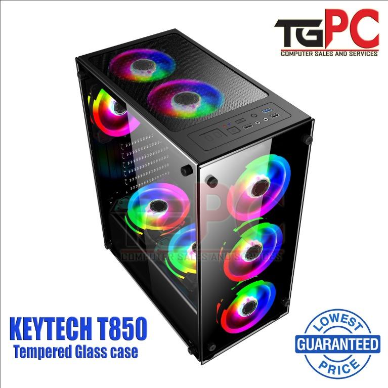 Keytech T850 High Quality Mid Tower ATX Gaming PC Computer Case with ...