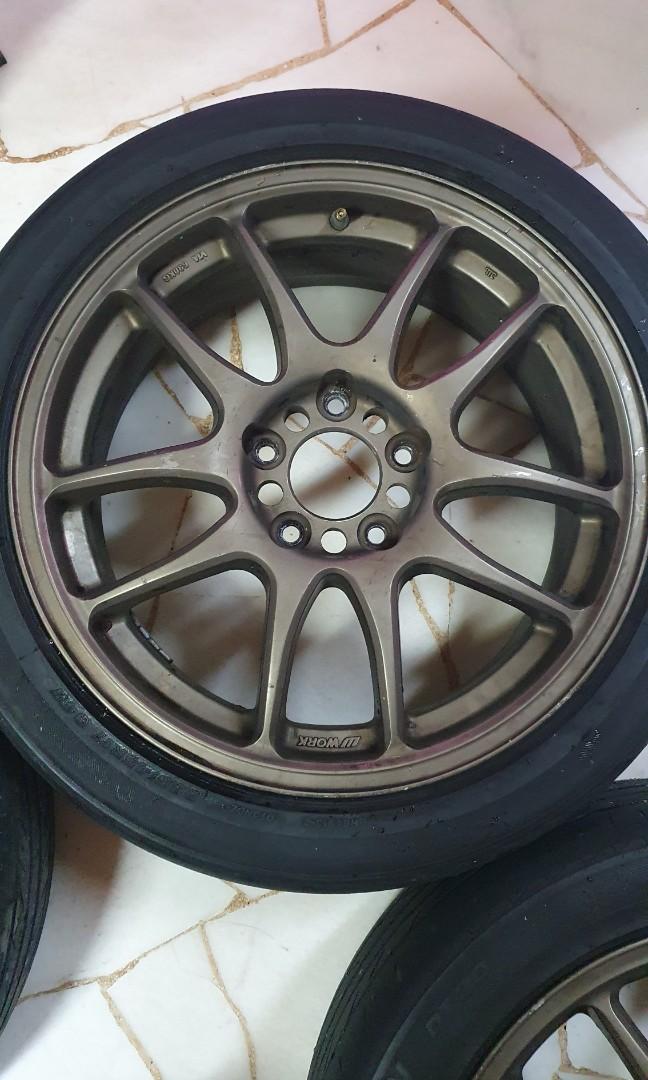 Make in Japan //work emotion rim and tyre 40-50% 114.3 (17" 7jj ET40 ...