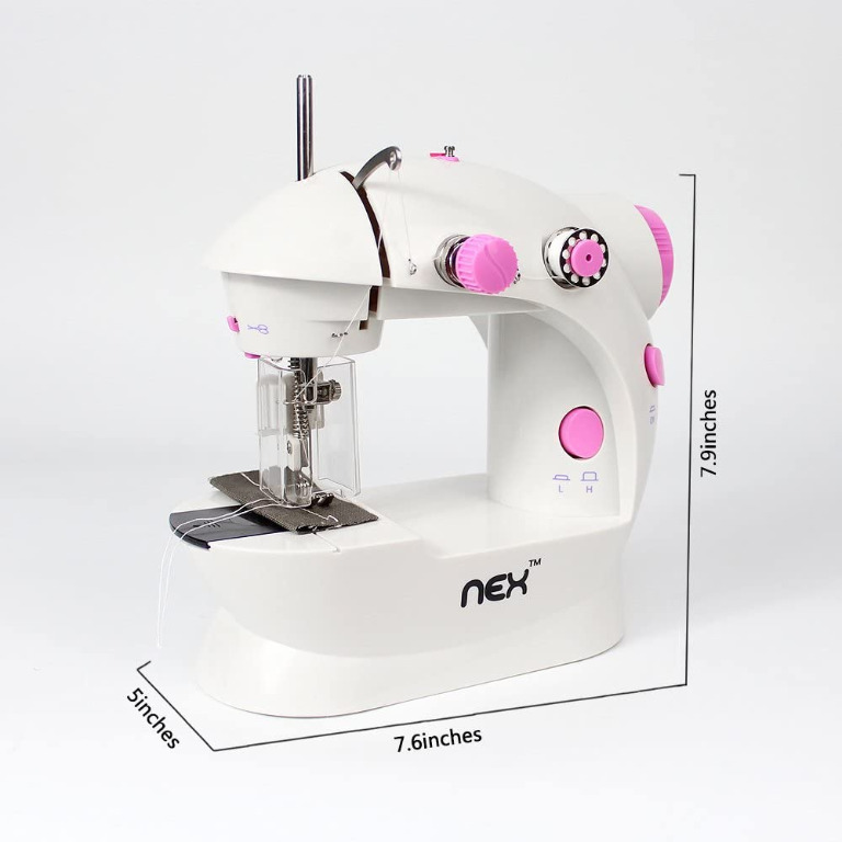 NEX Mini Sewing Machine Double Speed Double Thread Household Electric ...