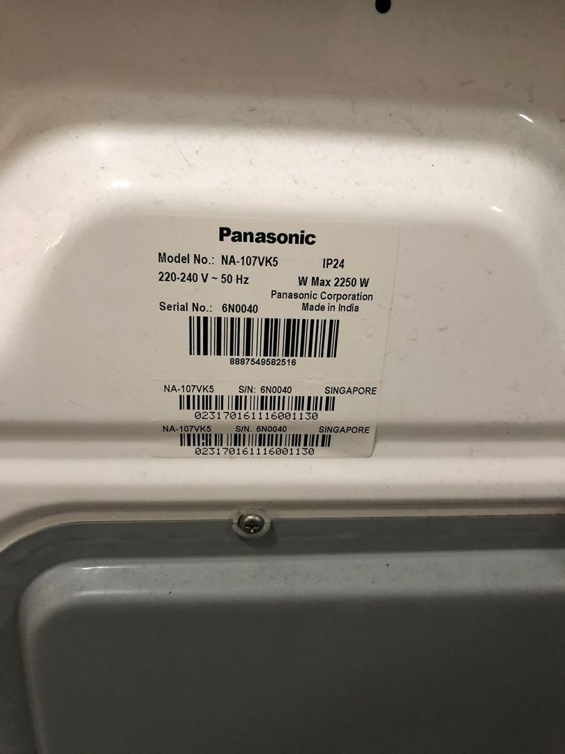 Panasonic Na-107vk5 FrontLoad 7kg Washine Machine, TV & Home Appliances, Washing Machines and ...