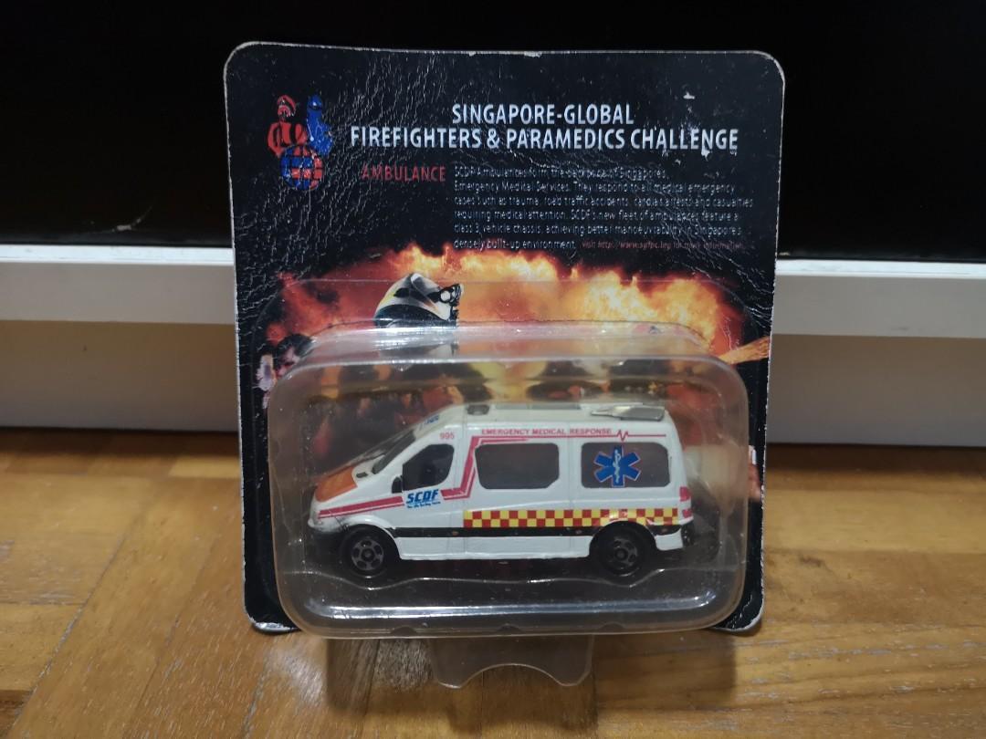Scdf sgfpc collectibles red rhino lfav ambulance figures, Hobbies ...