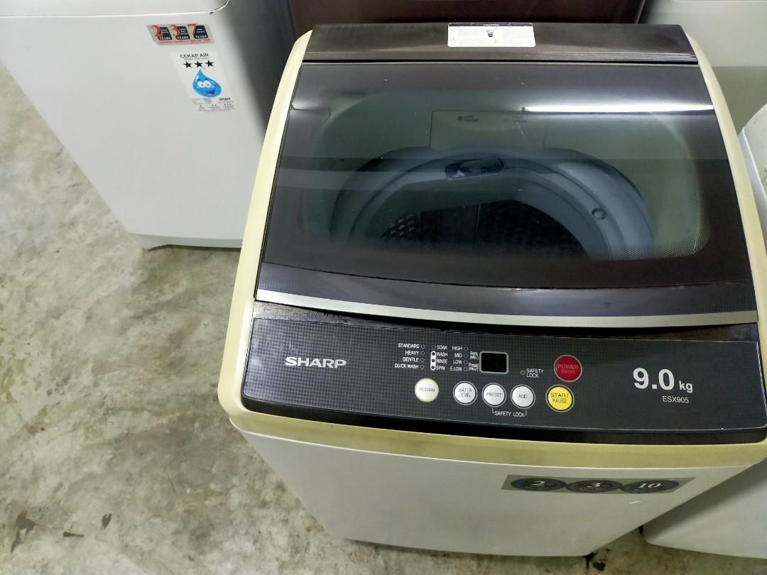 Sharp washing machine 9kg, TV & Home Appliances, Washing Machines and ...