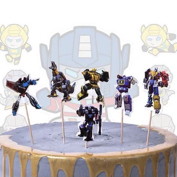 Transformers party supplies - dessert cupcake toppers cake deco ...