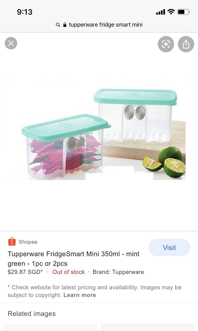 Tupperware Fridgesmart Mini - 2pcs @ $12, TV & Home Appliances, Kitchen ...