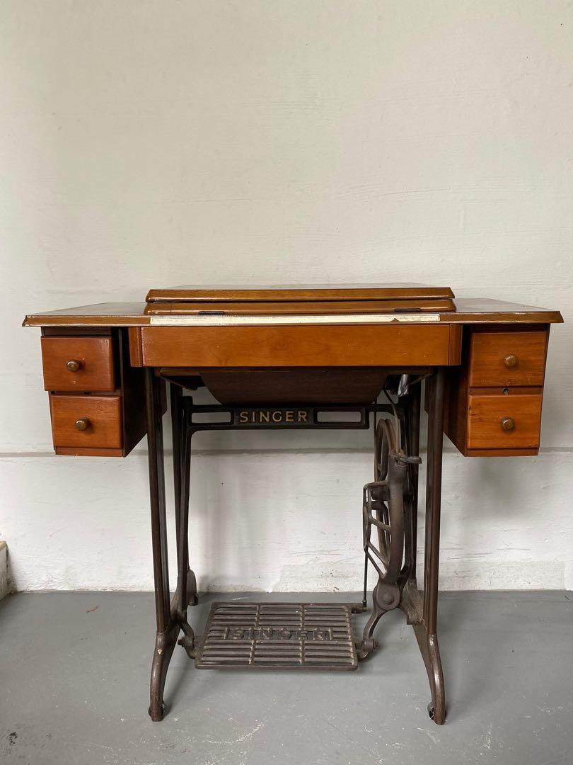 VINTAGE ANTIQUE SINGER SEWING MACHINE TABLE, Vintage & Collectibles ...