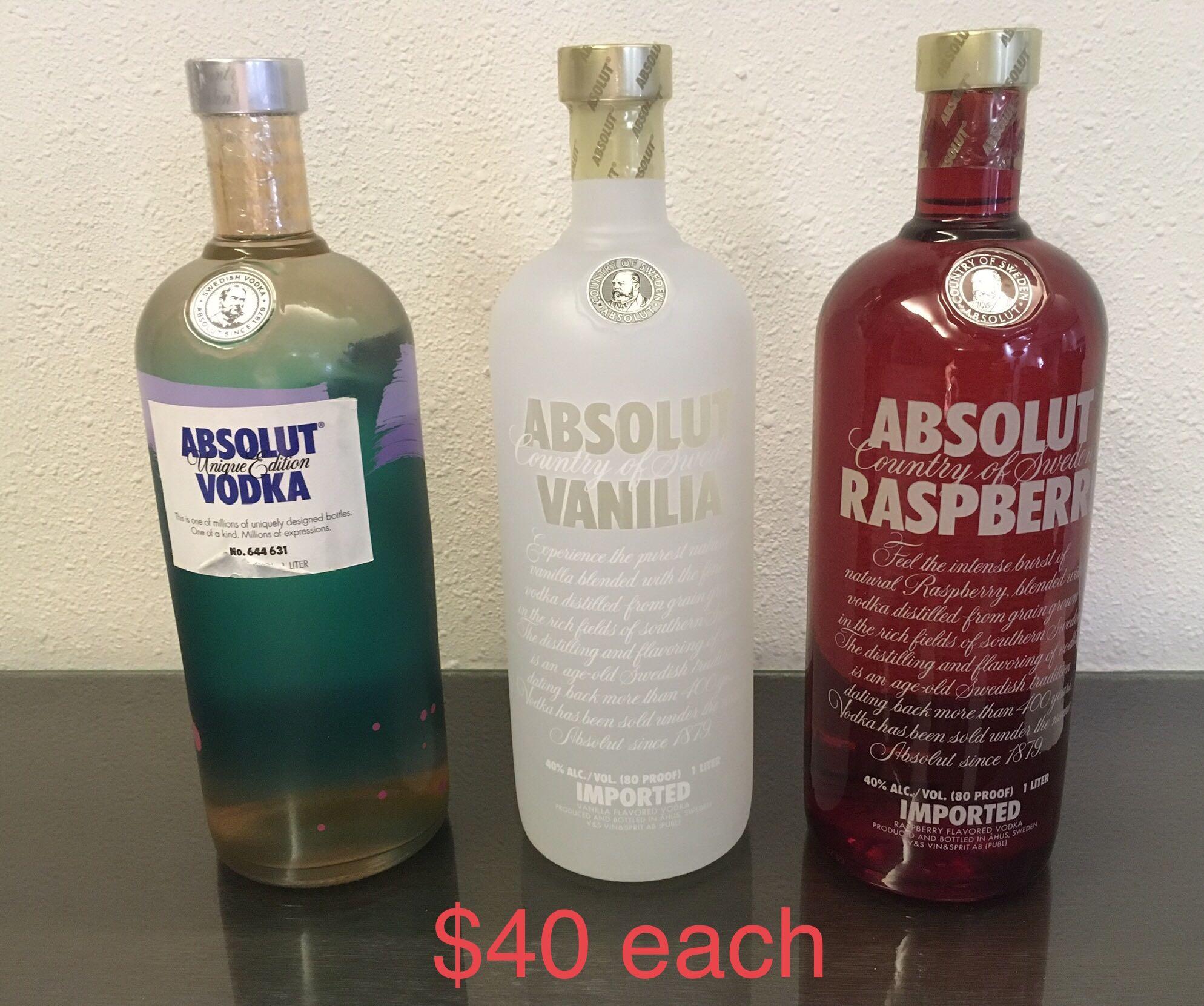 1L Absolut Vodka collection. From, Food & Drinks, Alcoholic Beverages ...