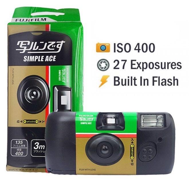 2 units FUJIFILM 35mm Disposable Single Use Film Camera Simple Ace ...