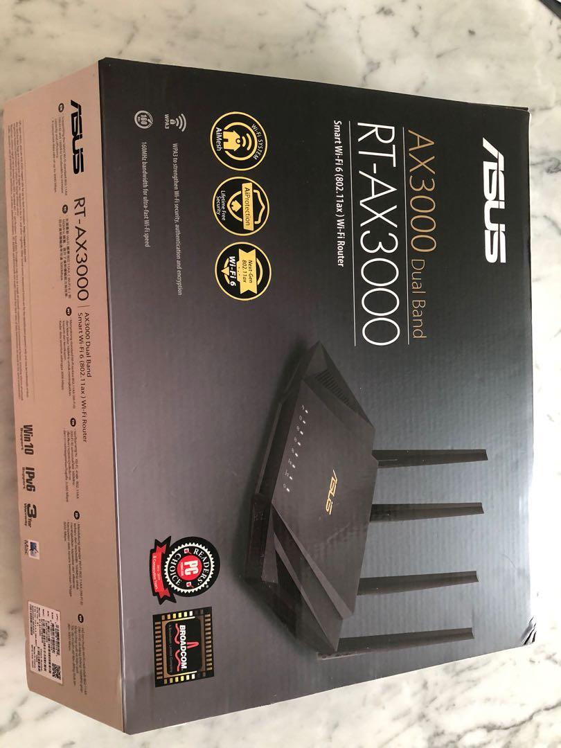 Asus AX3000 dual band RT-AX3000 wifi 6 router, Computers & Tech, Parts ...