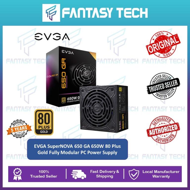 EVGA SuperNOVA 650 GA 650W 80 Plus Gold Fully Modular PC Power Supply, Computers & Tech, Parts ...
