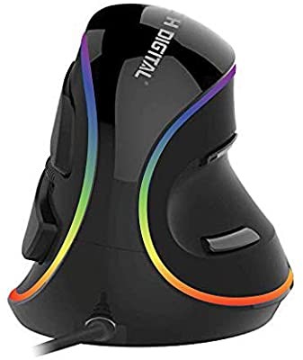 J-Tech Digital Vertical Wireless Rechargeable RGB Ergonomic Mouse Wired ...