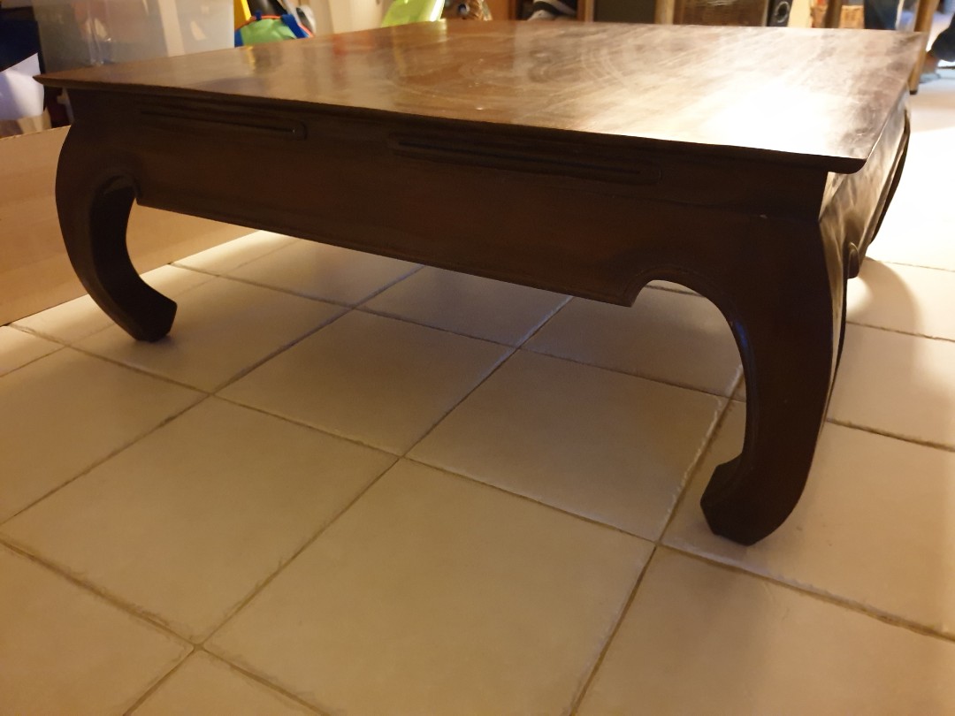 LARGE SQUARE SOLID TEAK WOOD COFFEE TABLE, Furniture & Home Living ...