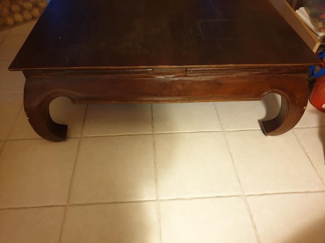 LARGE SQUARE SOLID TEAK WOOD COFFEE TABLE, Furniture & Home Living ...