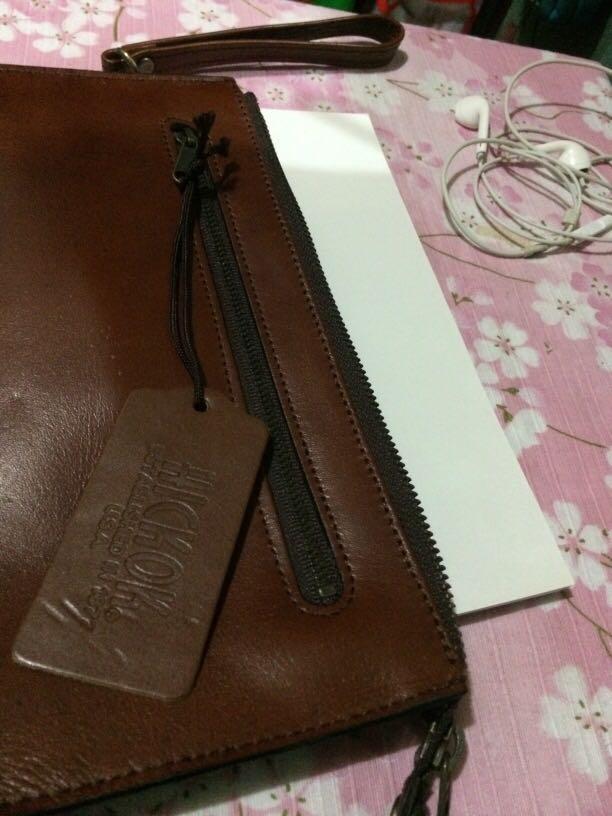 Leather Hickok clutch bag, Women's Fashion, Bags & Wallets, Clutches on ...