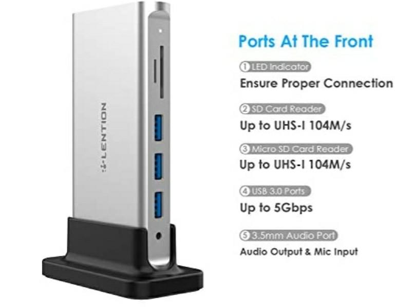 Lention 11 In 1 Docking Station LENTION USB C Docking Station 100W ...