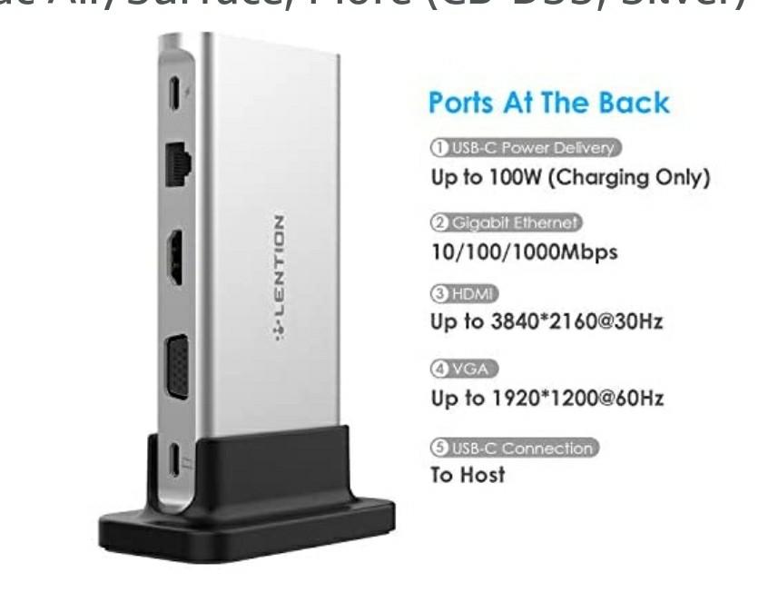 Lention 11 In 1 Docking Station LENTION USB C Docking Station 100W ...