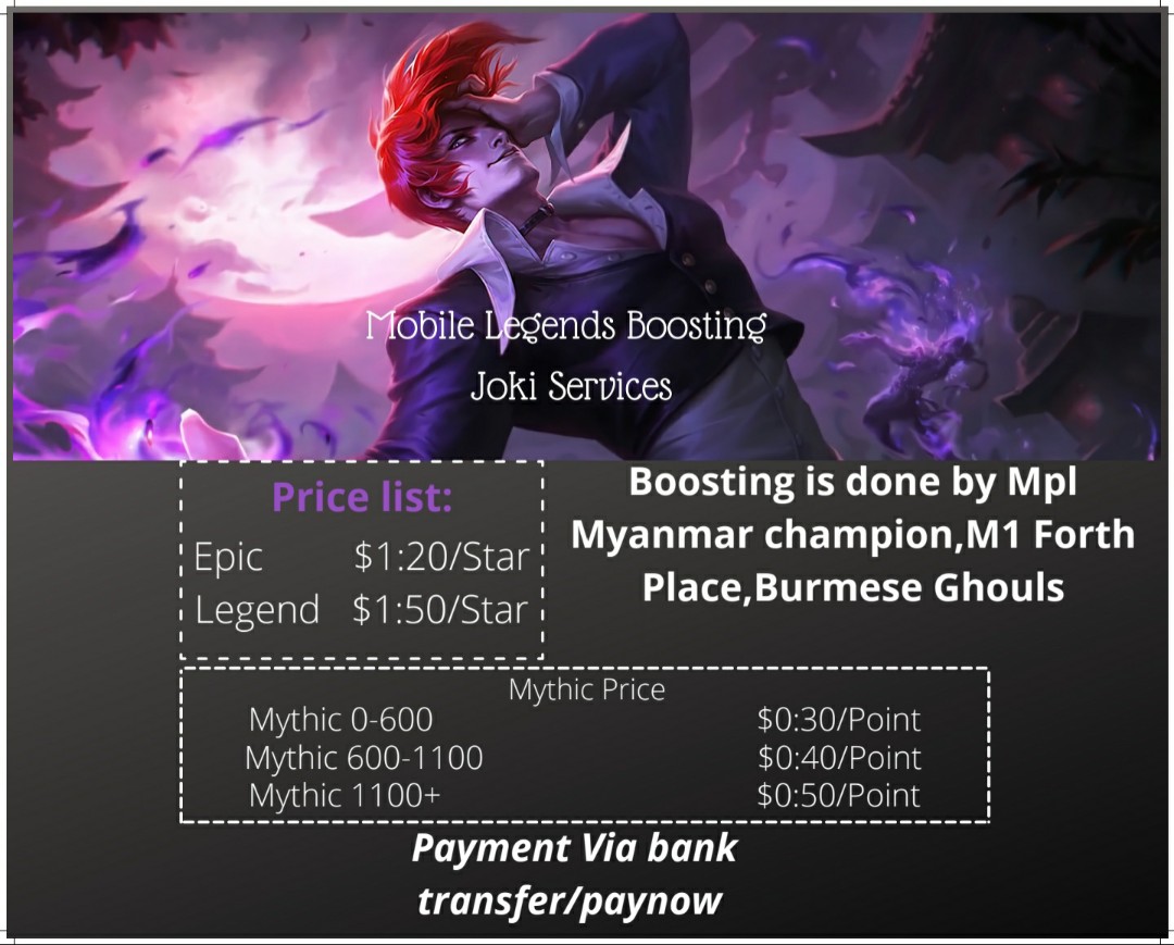 Mobile Legends Boosting services, Video Gaming, Gaming Accessories ...