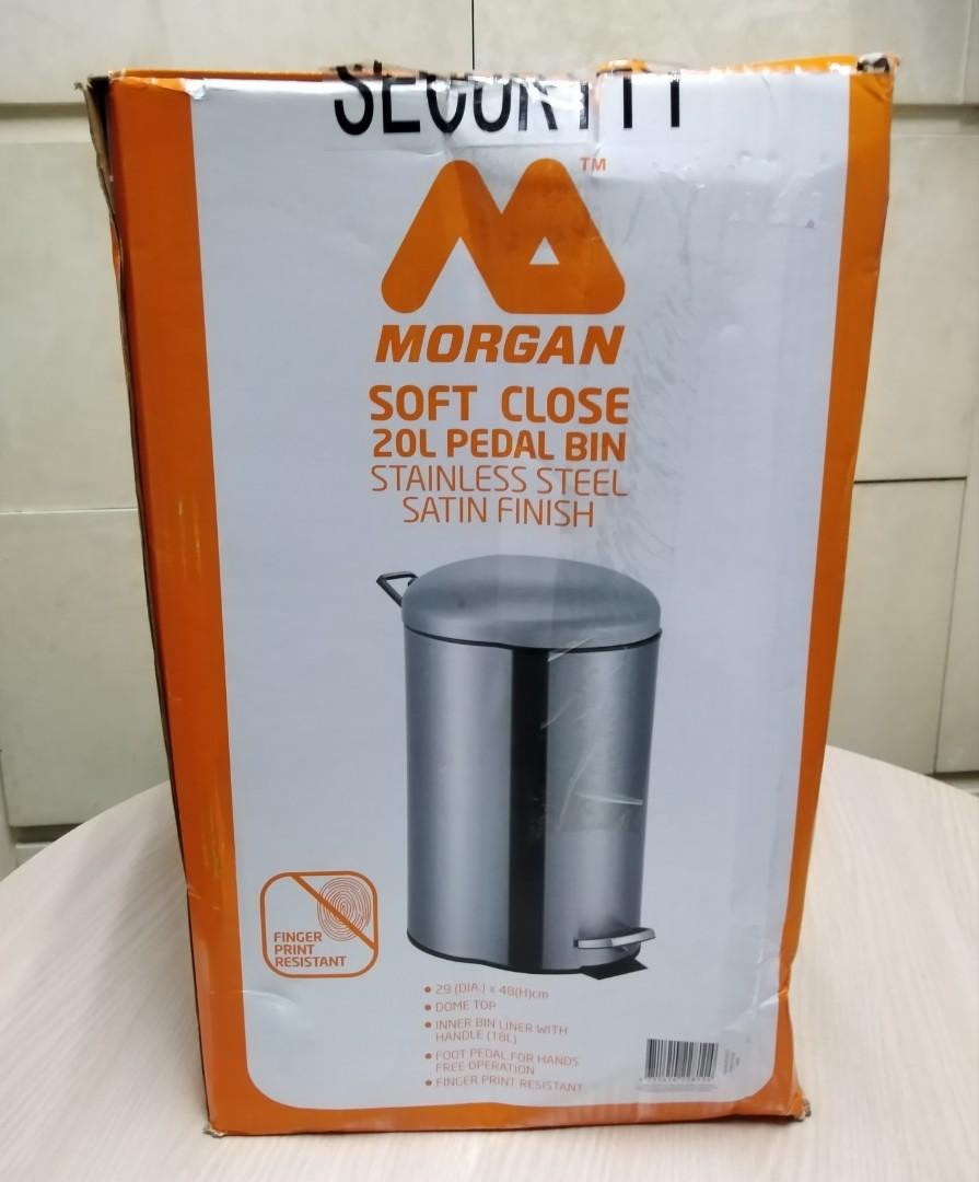 Morgan 20L Soft Close Pedal Bin, Trash Bin, Stainless Steel Satin ...
