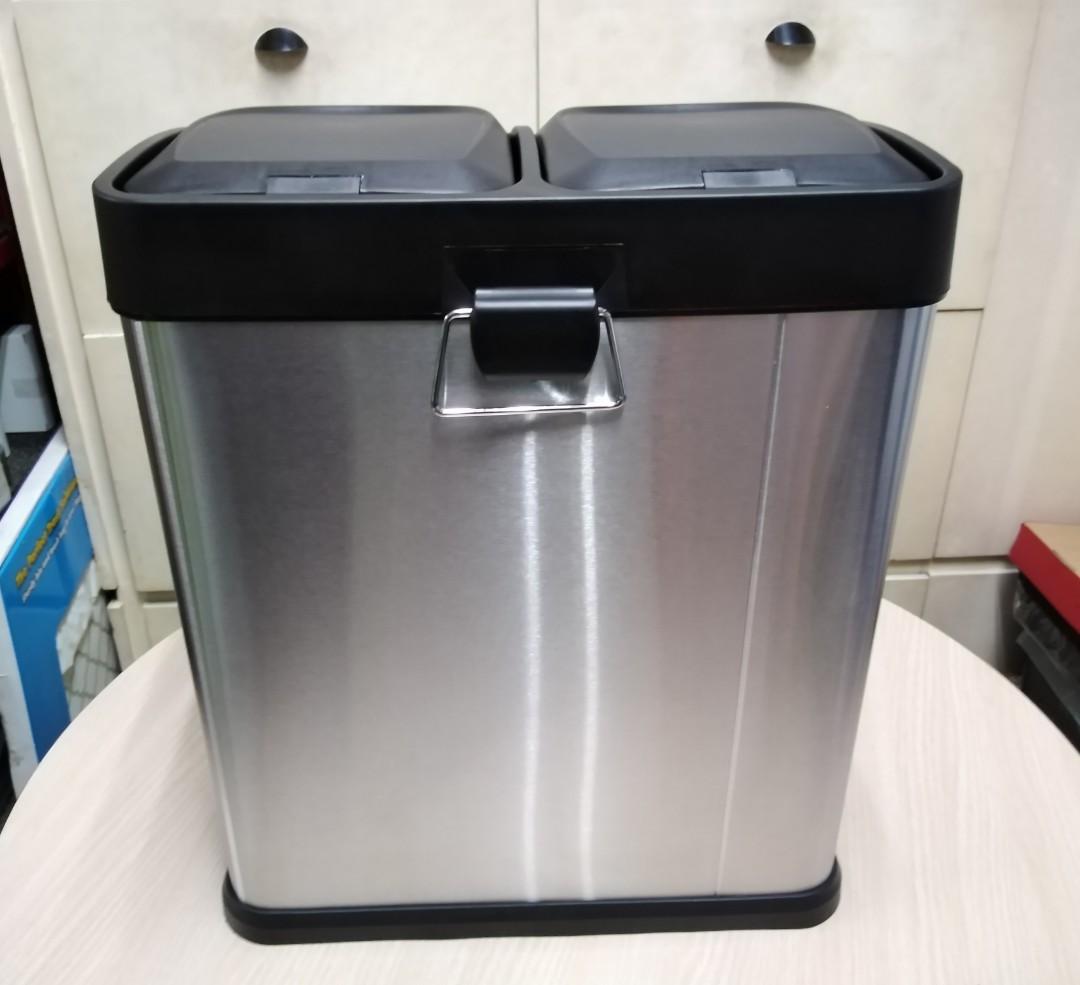 Morgan Stainless Steel Twin Compartment Pedal Bin, Trash Bin, Furniture ...
