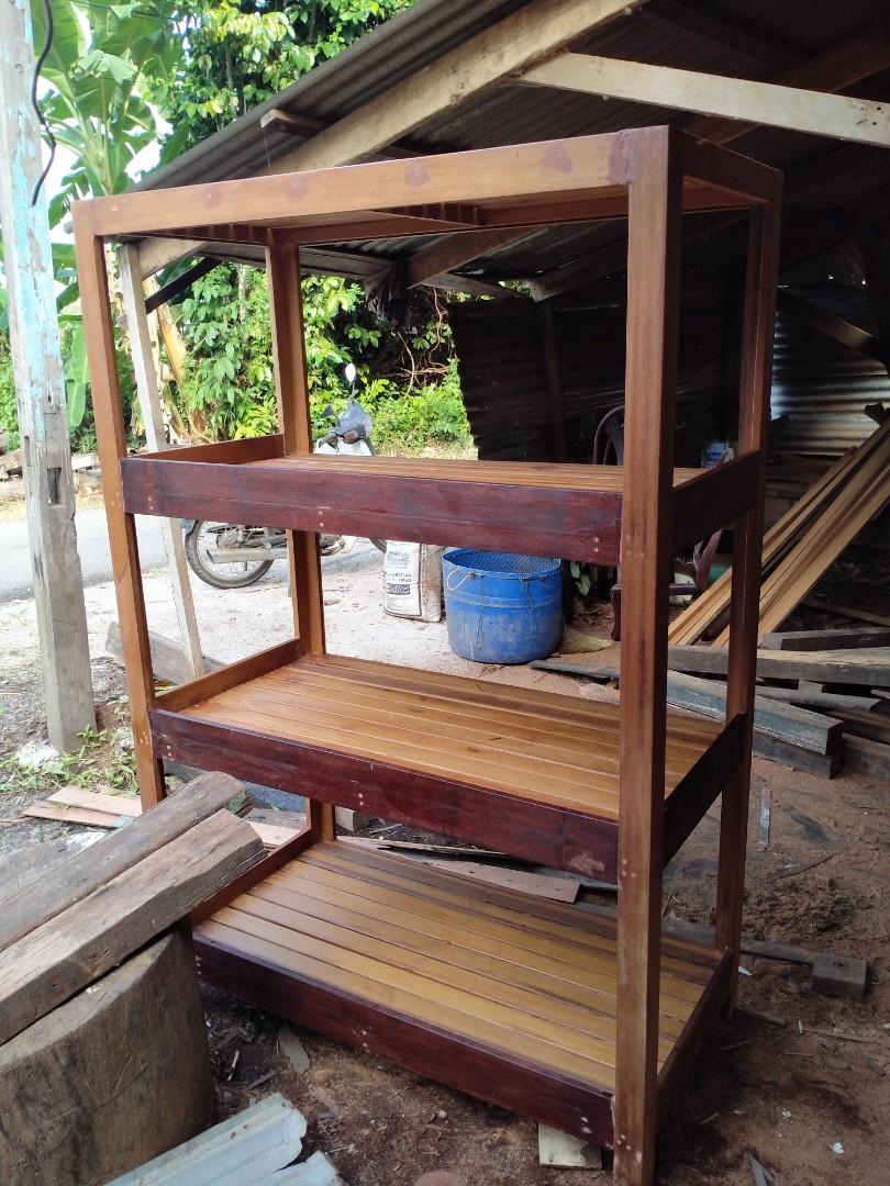Rak Kayu Solid, Furniture & Home Living, Furniture, Shelves, Cabinets ...