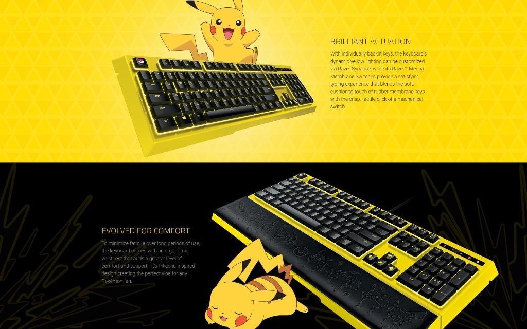 RAZER Pokemon – Pikachu Limited Edition Backlit Keyboard - SUPER ...