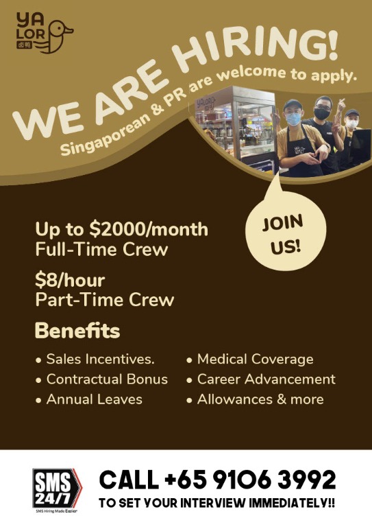 Ya Lor Braised Duck, Jobs, Hospitality, F&B on Carousell