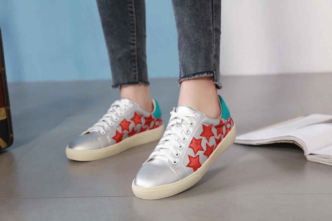 YSL Saint Lauren Court Stars Metallic Platinum Heel 2cm only sz 40 ...