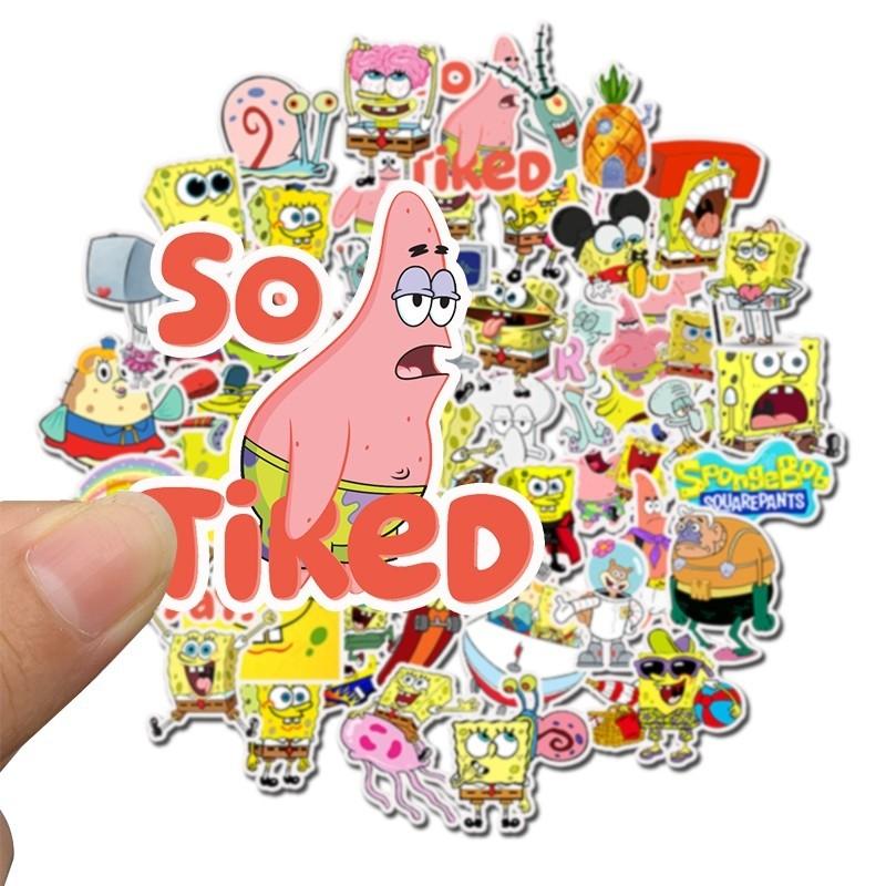 50 Pcs SpongeBob SquarePants Waterproof Sticker, Hobbies & Toys ...