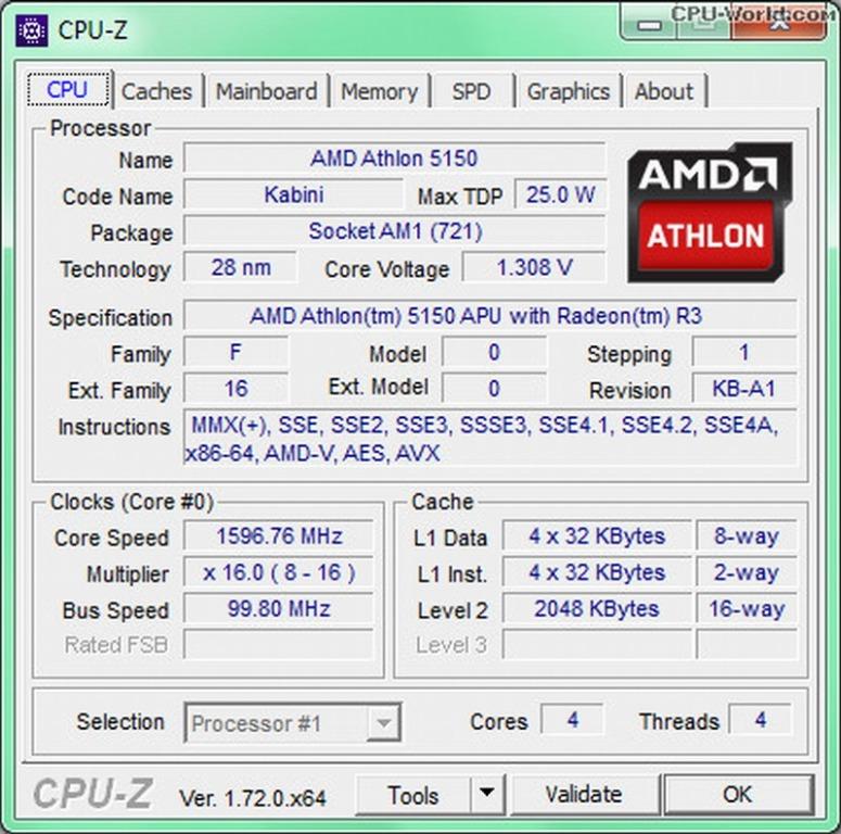AMD Athlon 5100 Series Fslb 四核心 處理器、Socket AM1、拆機良品、附原廠風扇, 電腦及科技產品, 電腦在旋轉拍賣