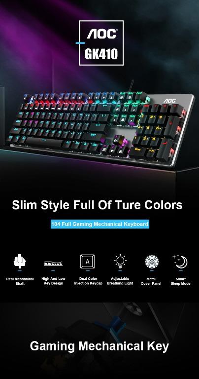 AOC Mechanical Switch Gaming Keyboard(GK410), Computers & Tech, Parts ...