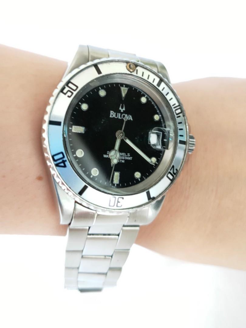 Auth Bulova Diver 10ATM Automatic Date Watch By Big Ben Watches, Men's ...