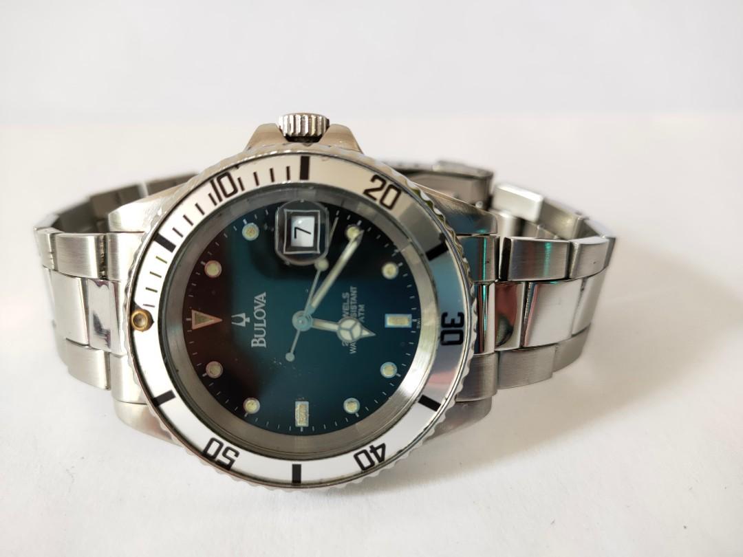 Auth Bulova Diver 10ATM Automatic Date Watch By Big Ben Watches, Men's ...