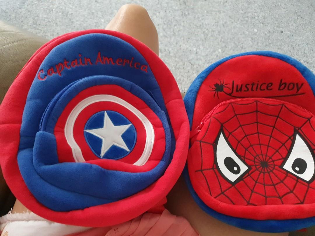 Captain America and spiderman bags, Babies & Kids, Going Out, Diaper ...