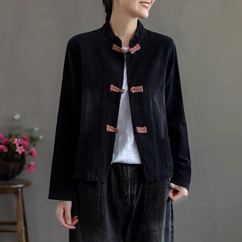 Chinese Buttons Jacket Top, Women's Fashion, Tops, Other Tops on Carousell