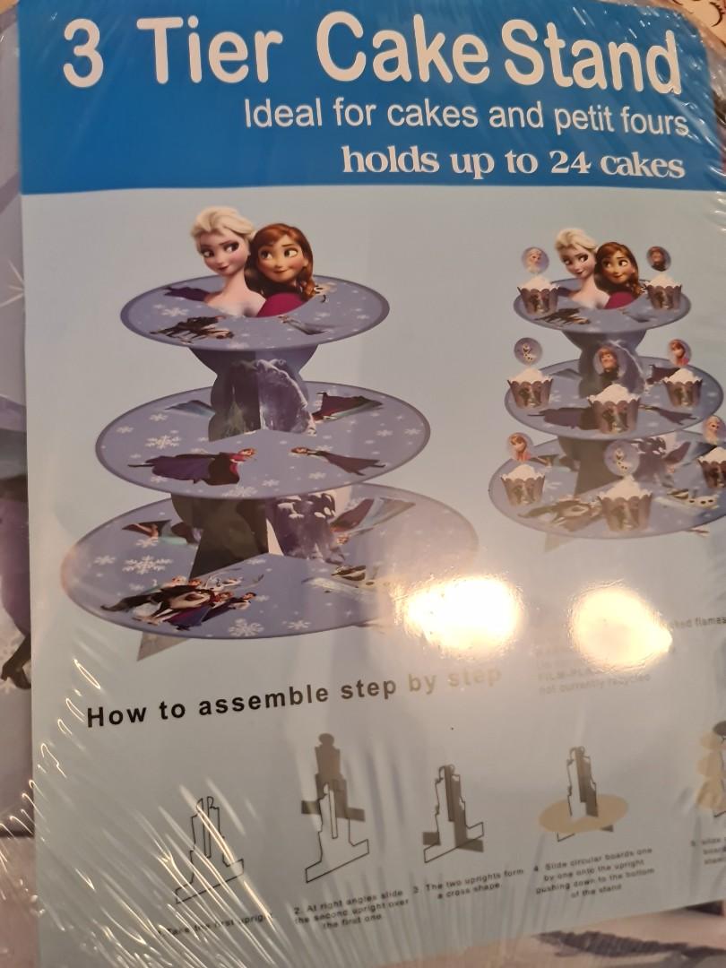 Frozen Elsa cupcake tier stand cake, Furniture & Home Living ...