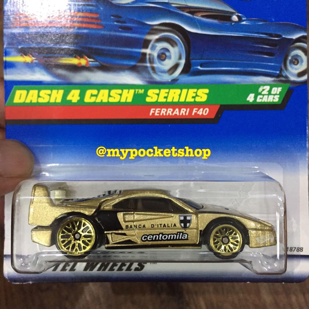 (RESERVED) Hot Wheels FERRARI F40 - Gold / 1998 Hotwheels Dash 4 Cash ...