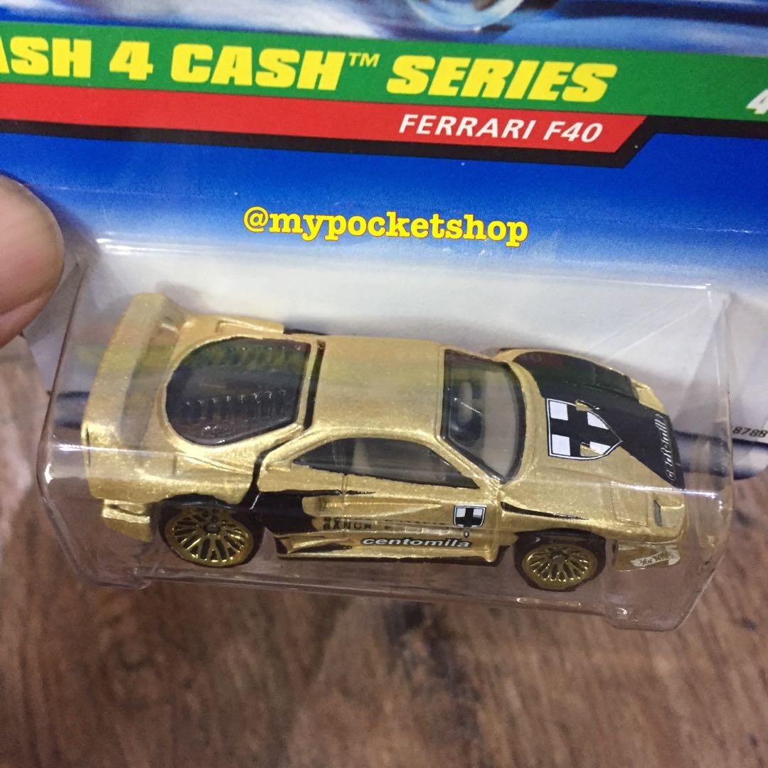 (RESERVED) Hot Wheels FERRARI F40 - Gold / 1998 Hotwheels Dash 4 Cash ...
