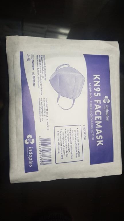 INDOPLAS KN95 Disposable Face Mask (1 piece), Beauty & Personal Care ...