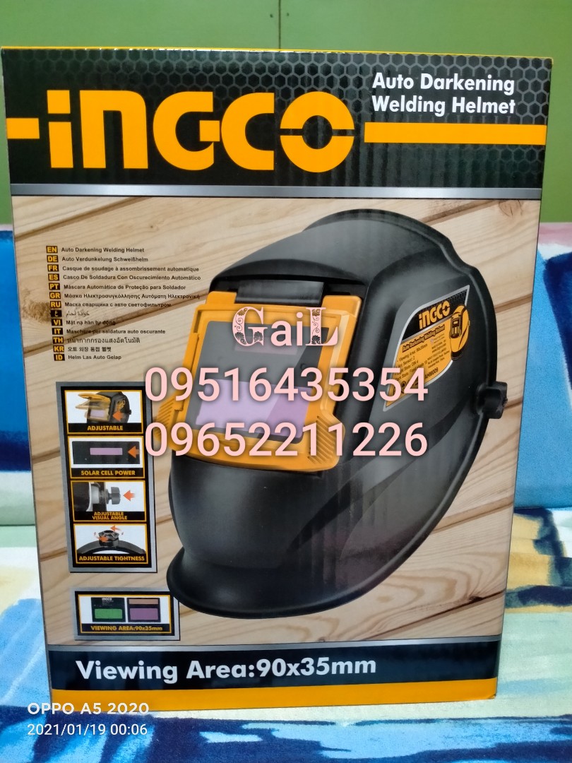 INGCO Auto Darkening Welding Helmet - AHM009, Commercial & Industrial ...