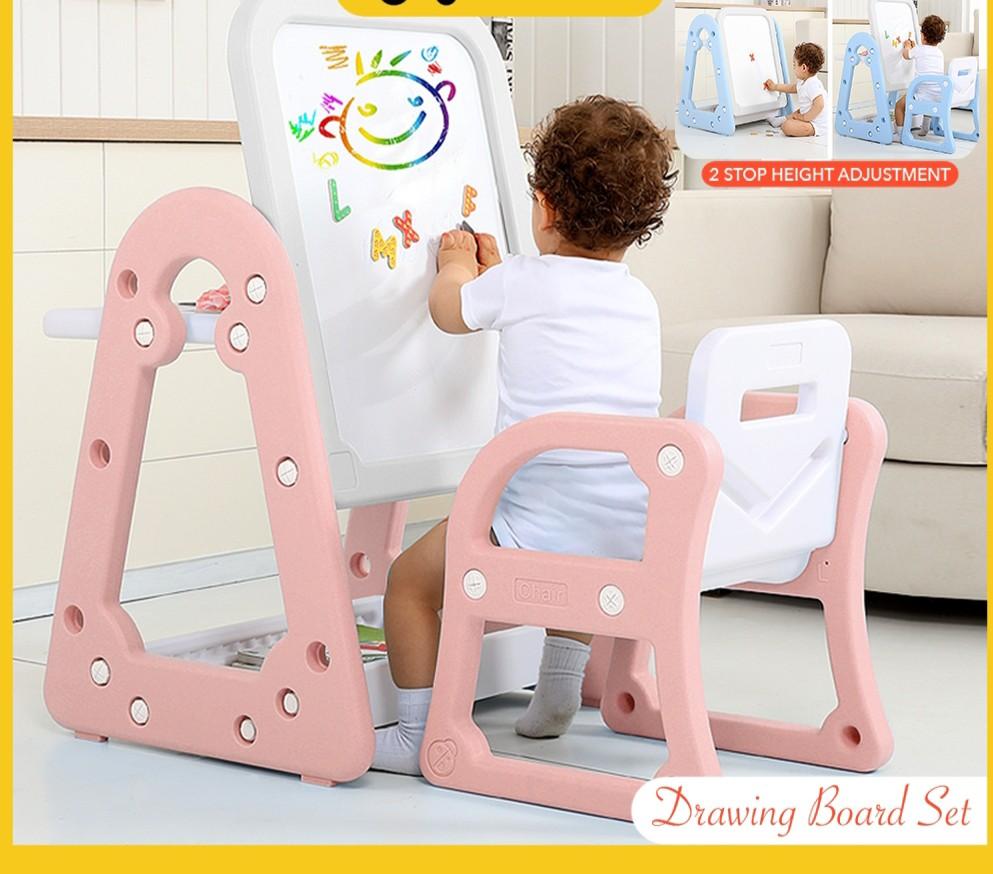 Kids Drawing Board Table & Chair Set Furniture, Babies & Kids, Baby ...
