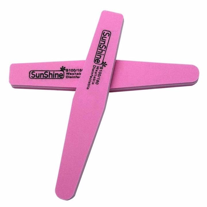 SUNSHINE NAIL FILE BUFFER 100/180 GRIT TWO WAY WASHABLE DISINFECTABLE ...