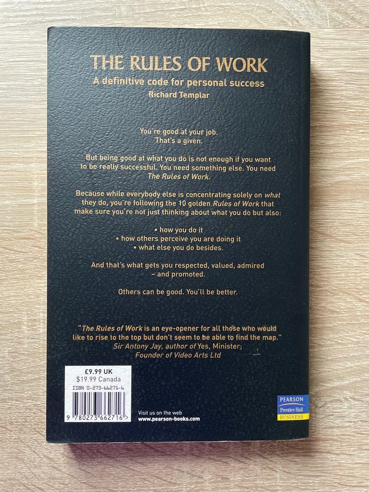 The Rules of Work - A definitive code for personal success by Richard ...