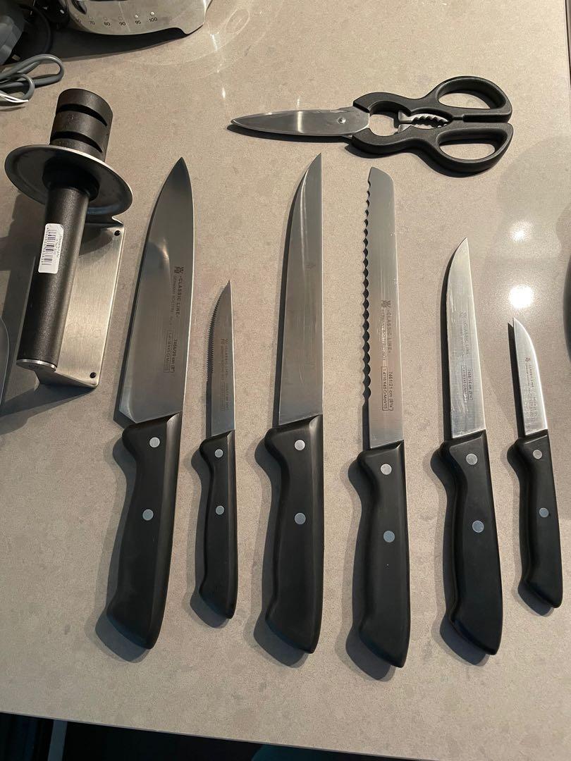 WMF classic line 6 piece knife set with block, Furniture & Home Living ...