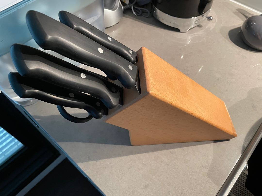 WMF classic line 6 piece knife set with block, Furniture & Home Living ...