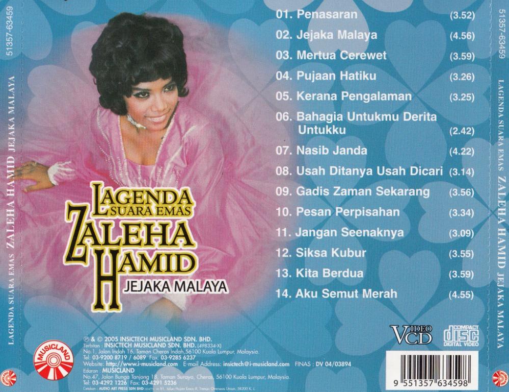 Zaleha Hamid Lagenda Suara Emas Jejaka Malaya Original Karaoke VCD Puteri Dangdut Rakaman ...