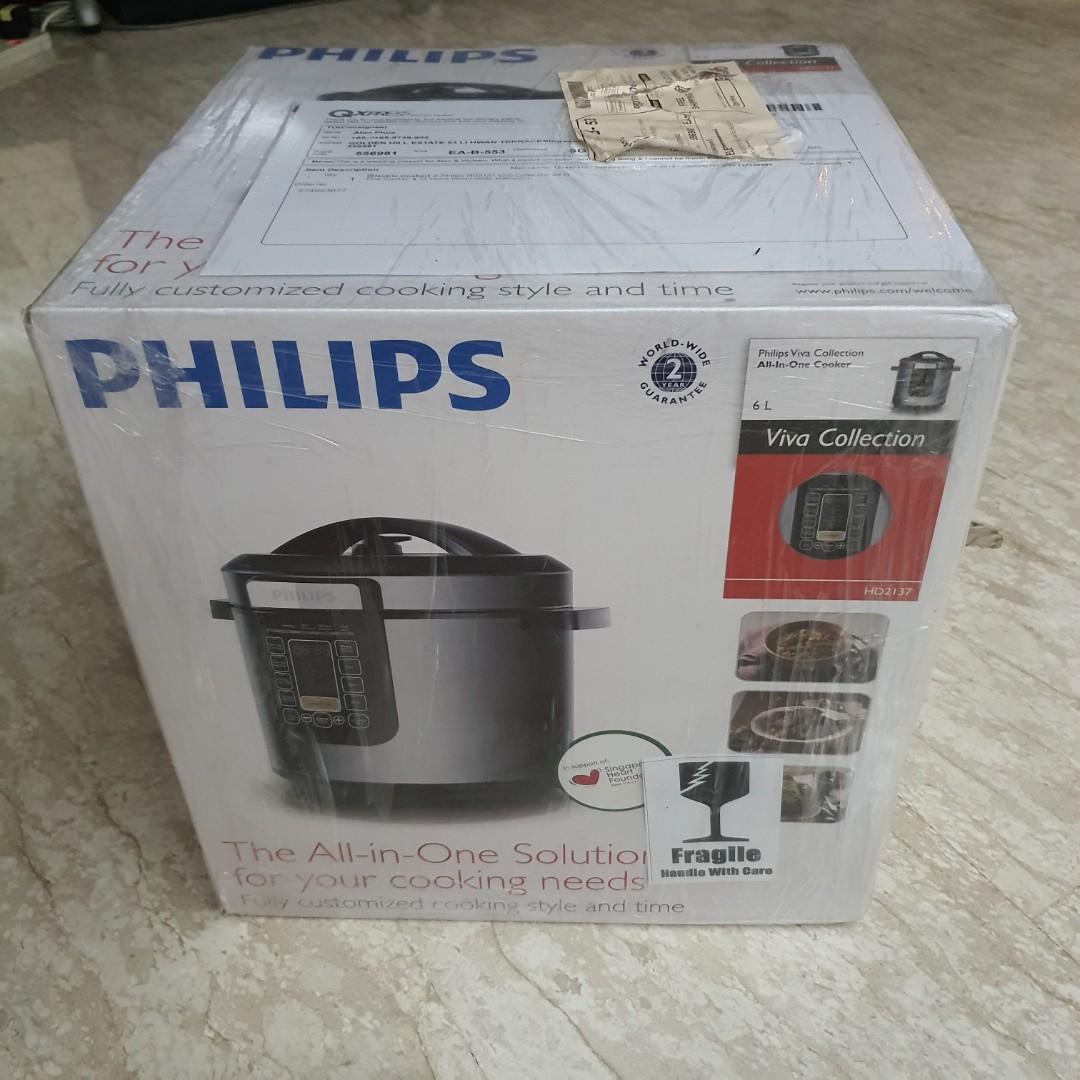 [BNIB] Philips HD2137 Viva Collection All-In-One Pressure Cooker 6, TV ...