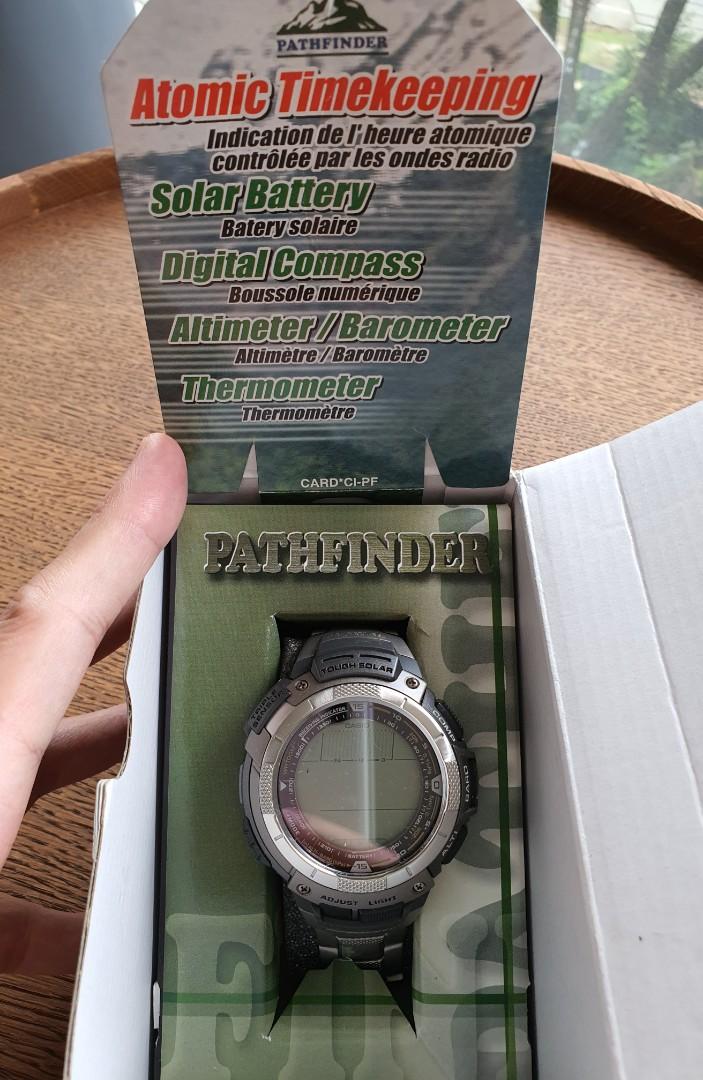 Casio Mens Pathfinder Triple Sensor Titanium Bracelet Watch, Men's ...